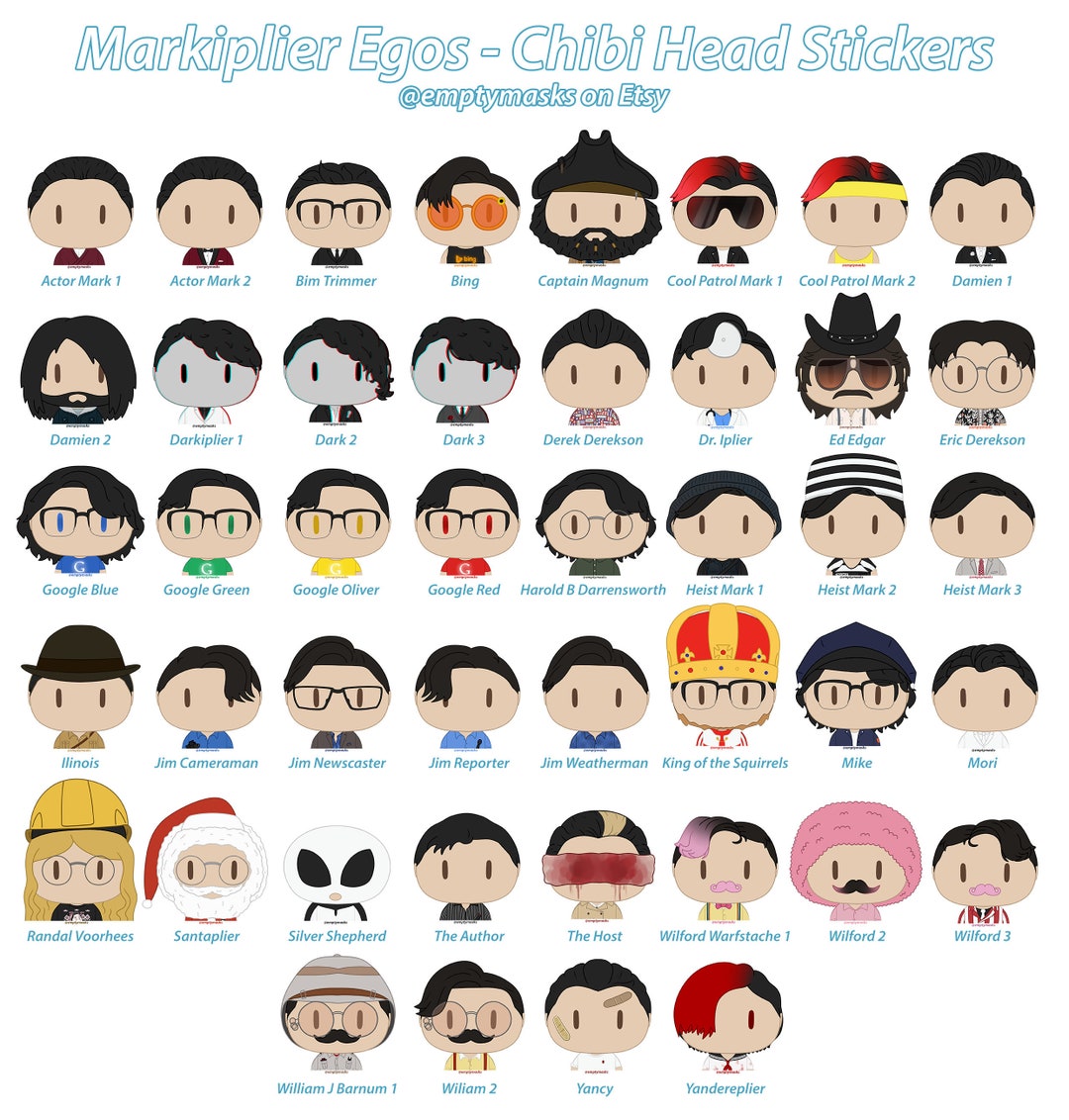 Markiplier Egos - Darkiplier, Wilford Warfstache, Yancy, Illinois ...