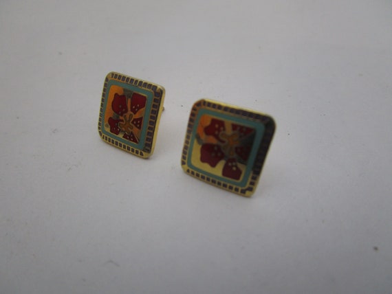 Laurel Burch JASMINE FOR JODI Flower Enamel & Gold Square | Etsy