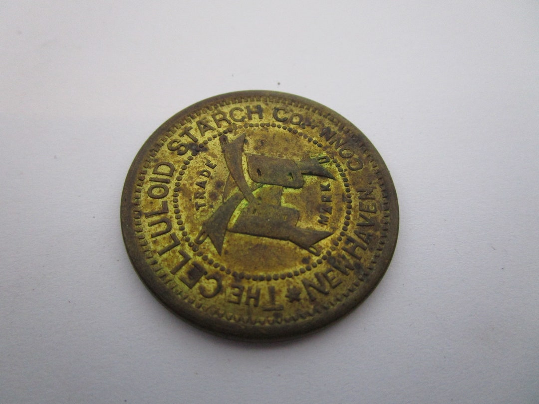 Antique Brass Trade Token " the Celluloid Starch Co " for Free Pack of ...