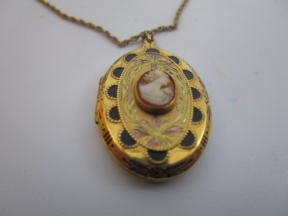 Wonderful Antique Gold Filled Fancy Photo Locket with… - Gem