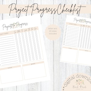Project Progress Checklist Organizer for Knitting Crochet Sewing ...