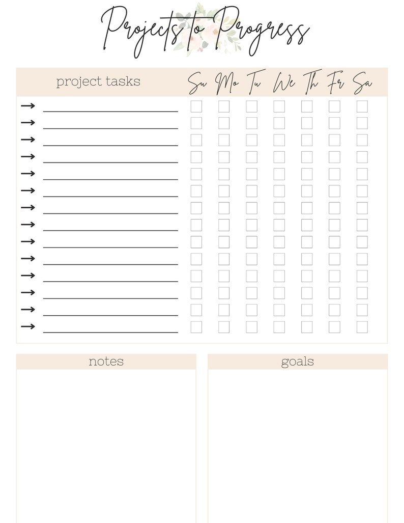 Project Progress Checklist Organizer for Knitting Crochet - Etsy