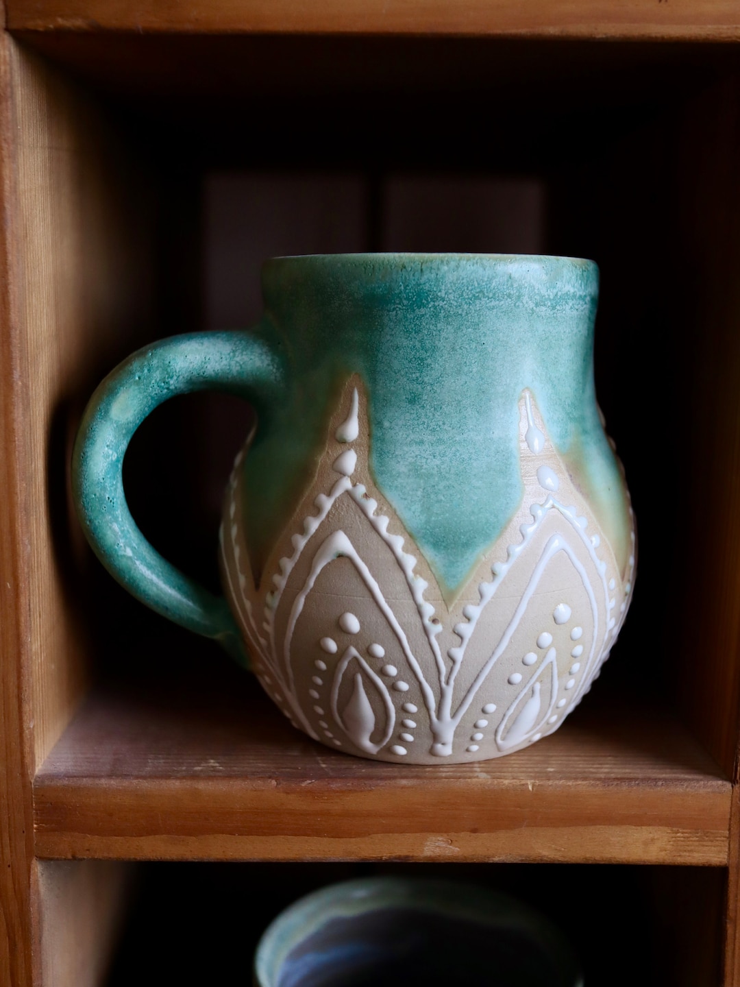 Large Ceramic Mug With Hand-painted With Oriental Patterns, Coffee Mug ...