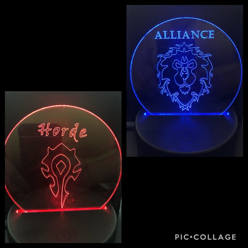 World of Warcraft Engraved Acrylic LED Light - Etsy