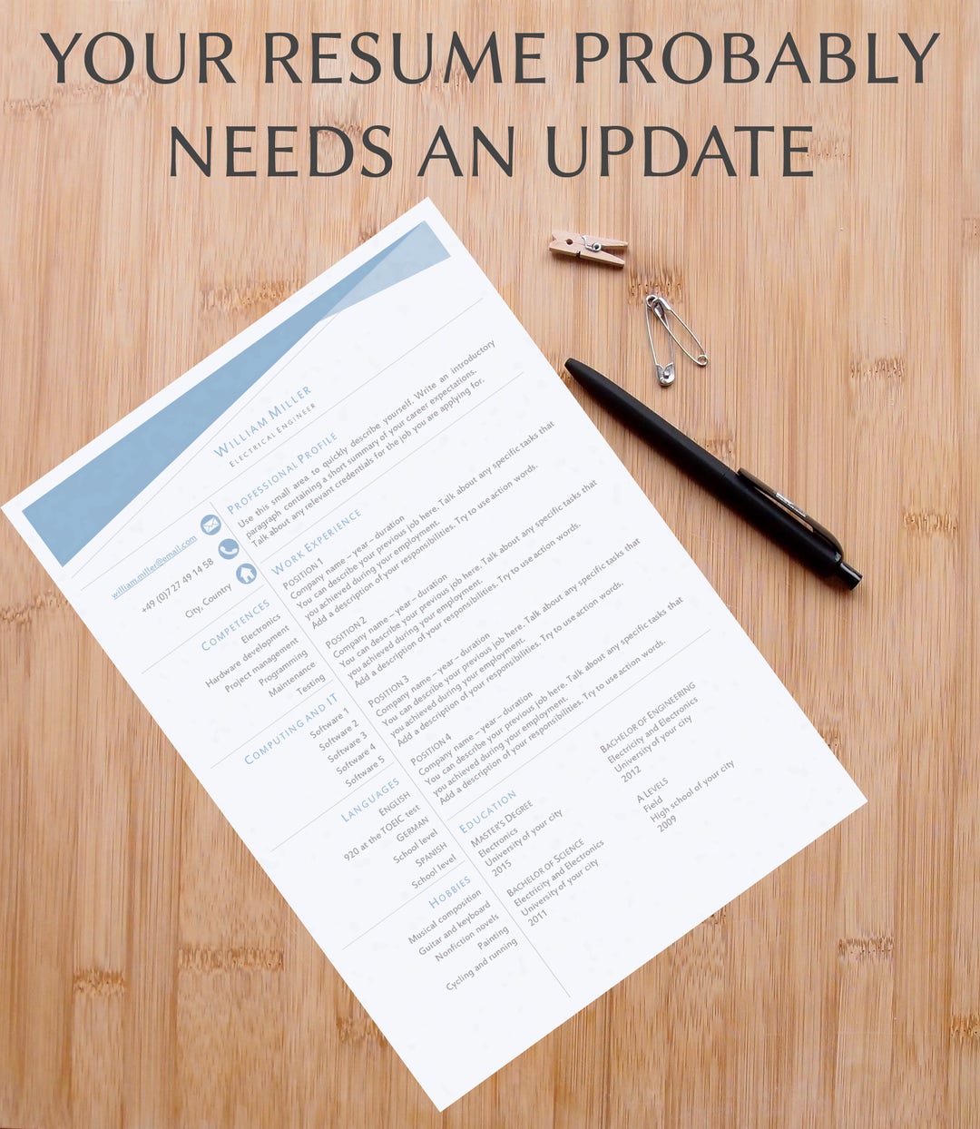 Buy Resume Template / Curriculum Vitae A4 and US Online in India - Etsy