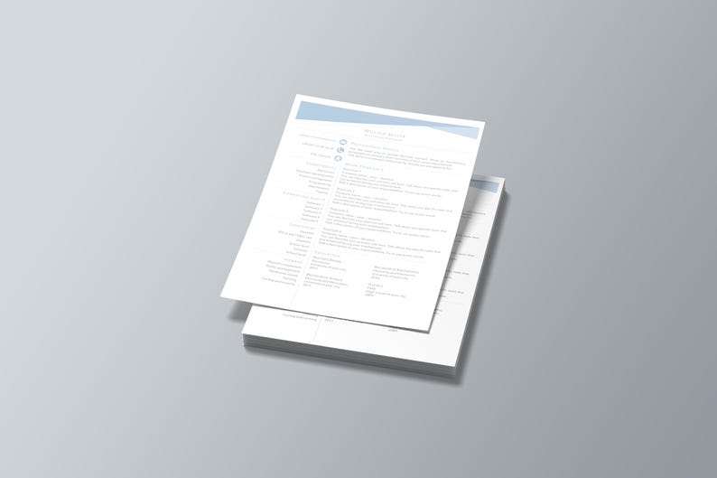 Resume Template / Curriculum Vitae (A4 and US Sizes) - Etsy