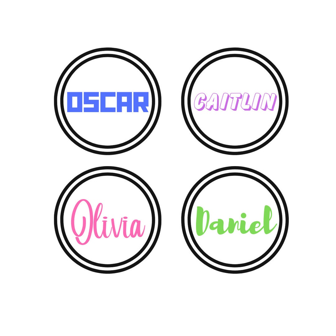 Circle With Name UV DTF Decal 6x6cms - Etsy