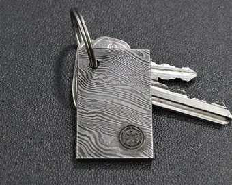 Damascus Keychain | Etsy