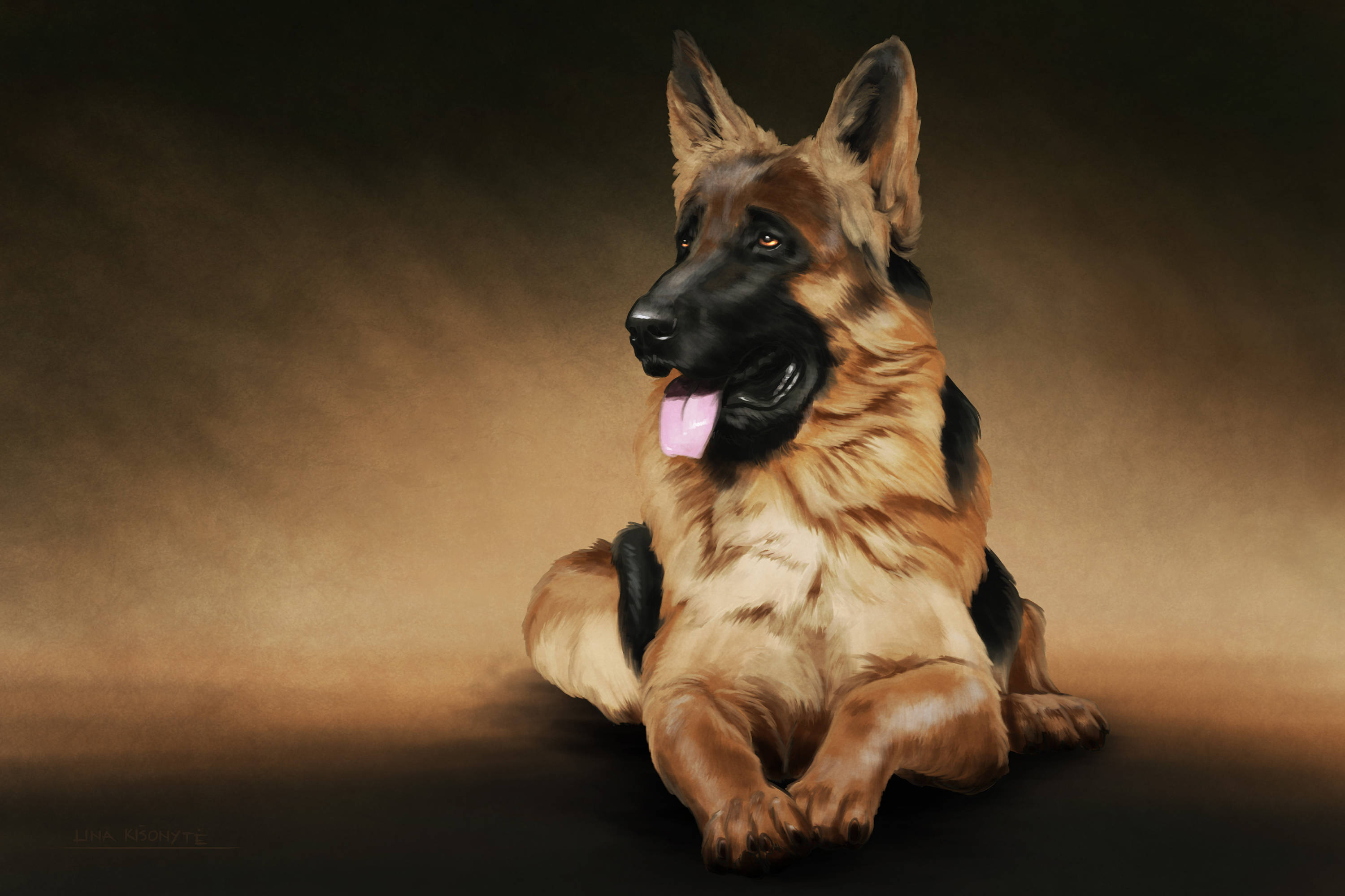 German Shepherd Print on Canvas - Etsy