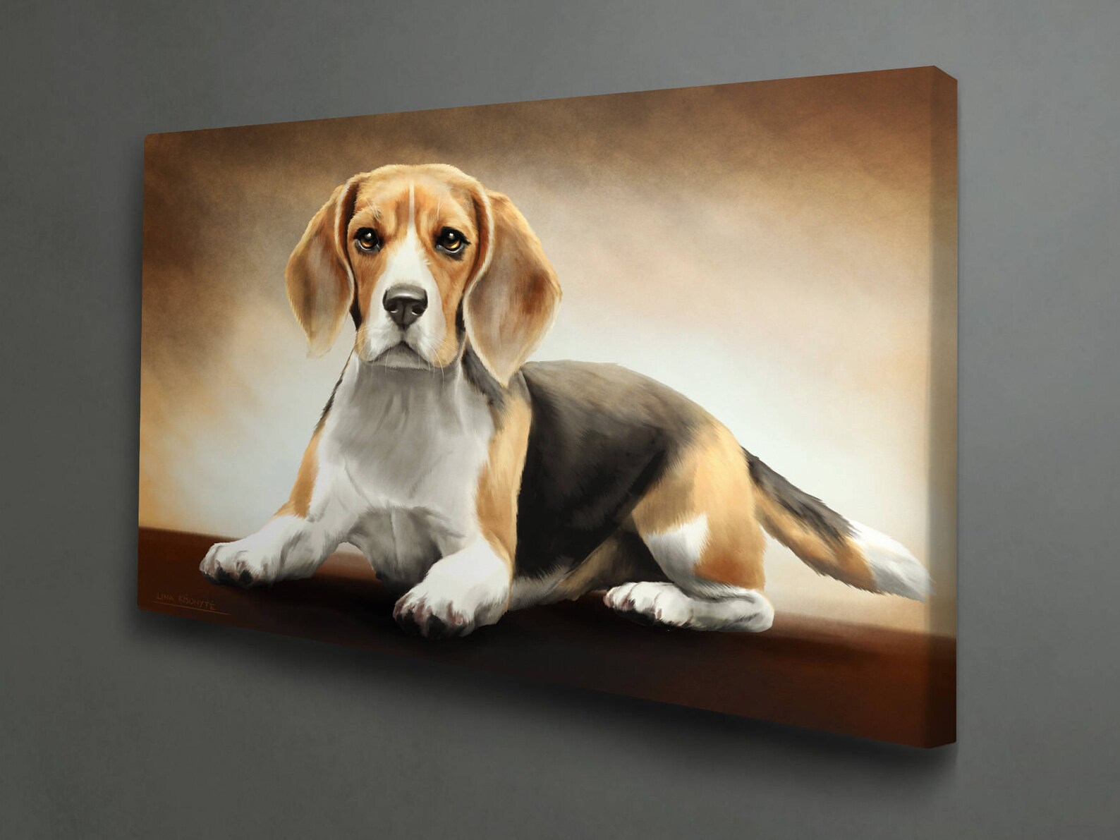 Beagle Print on Canvas - Etsy