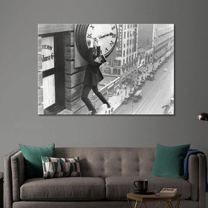Harold Lloyd in Safety Last the Iconic Shot of Lloyd Hanging From the ...