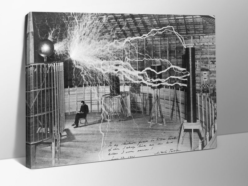 Nikola Tesla With His Equipment Tesla Coil Experiment 1899 - Etsy