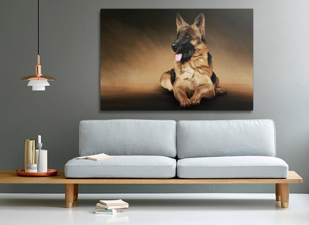 German Shepherd Print on Canvas - Etsy
