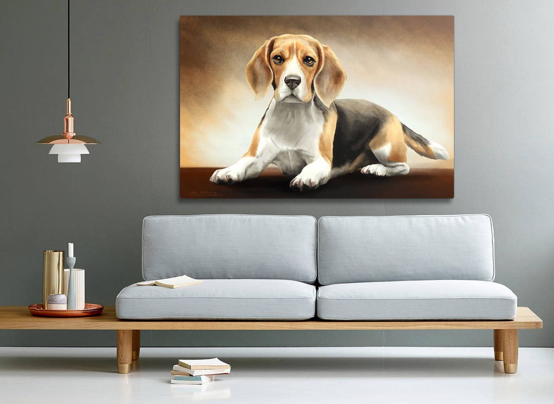 Beagle Print on Canvas - Etsy