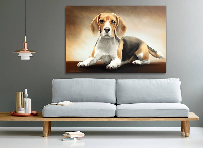 Beagle Print on Canvas | Etsy