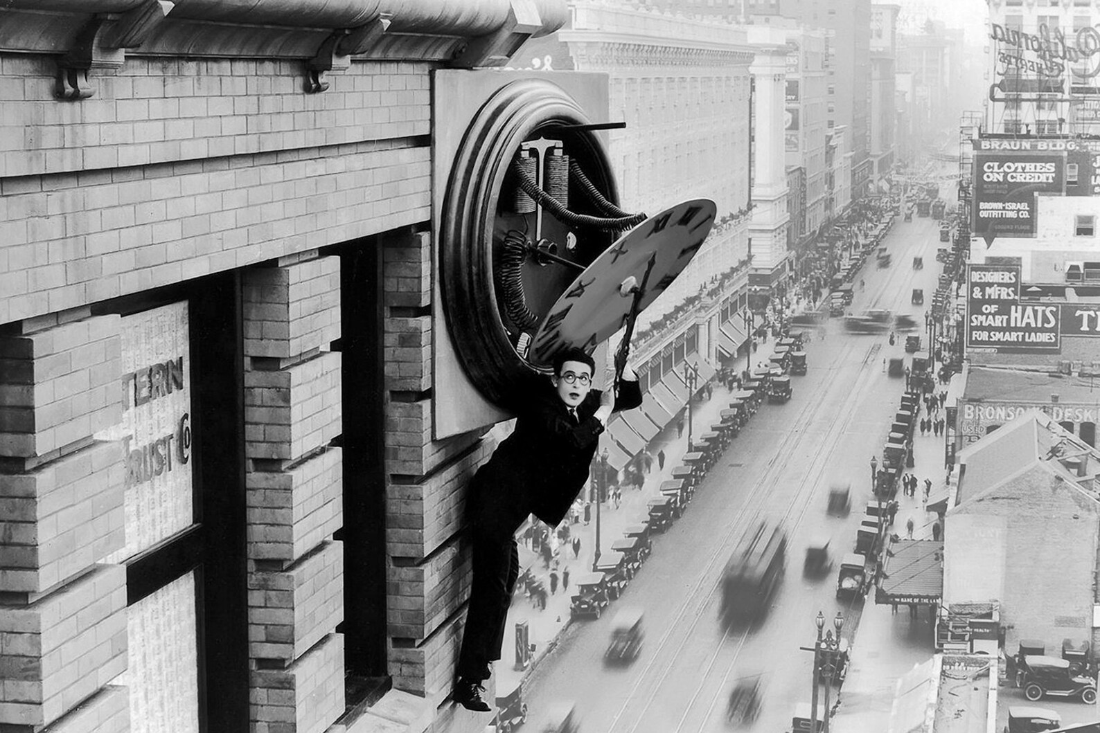 Harold Lloyd in Safety Last the Iconic Clock Shot Tryptic | Etsy