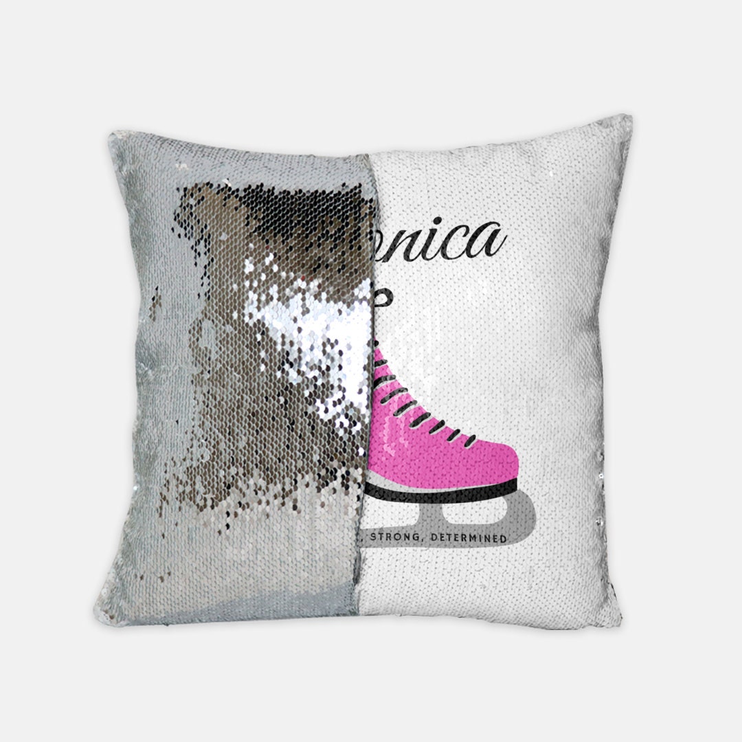 Ice Skate Glitter Pillow Case Reversible Sequin Mermaid | Etsy