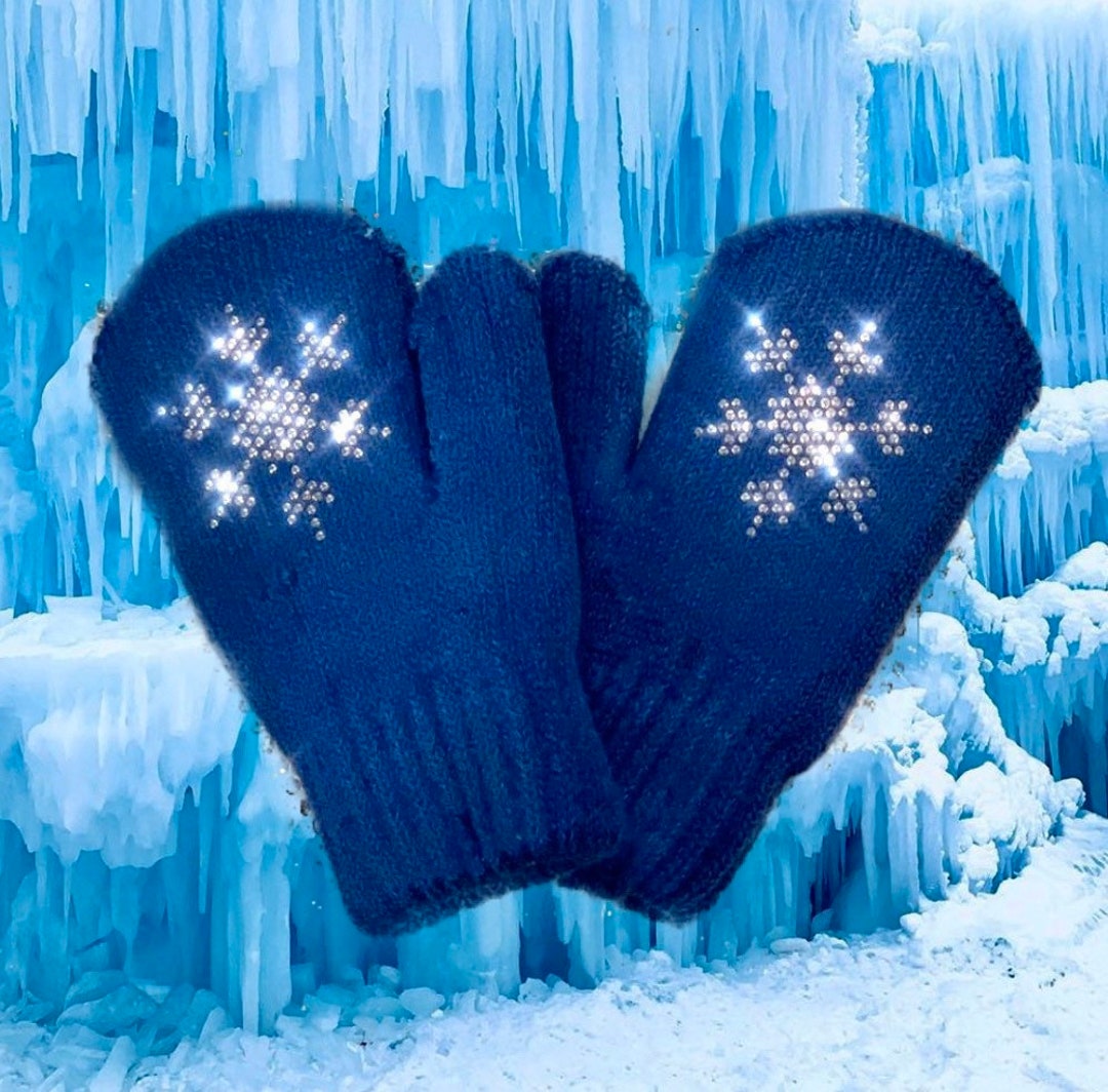 Frozen Elsa Toddler Rhinestone Mittens, Snowflake Design, Fleece Lined ...