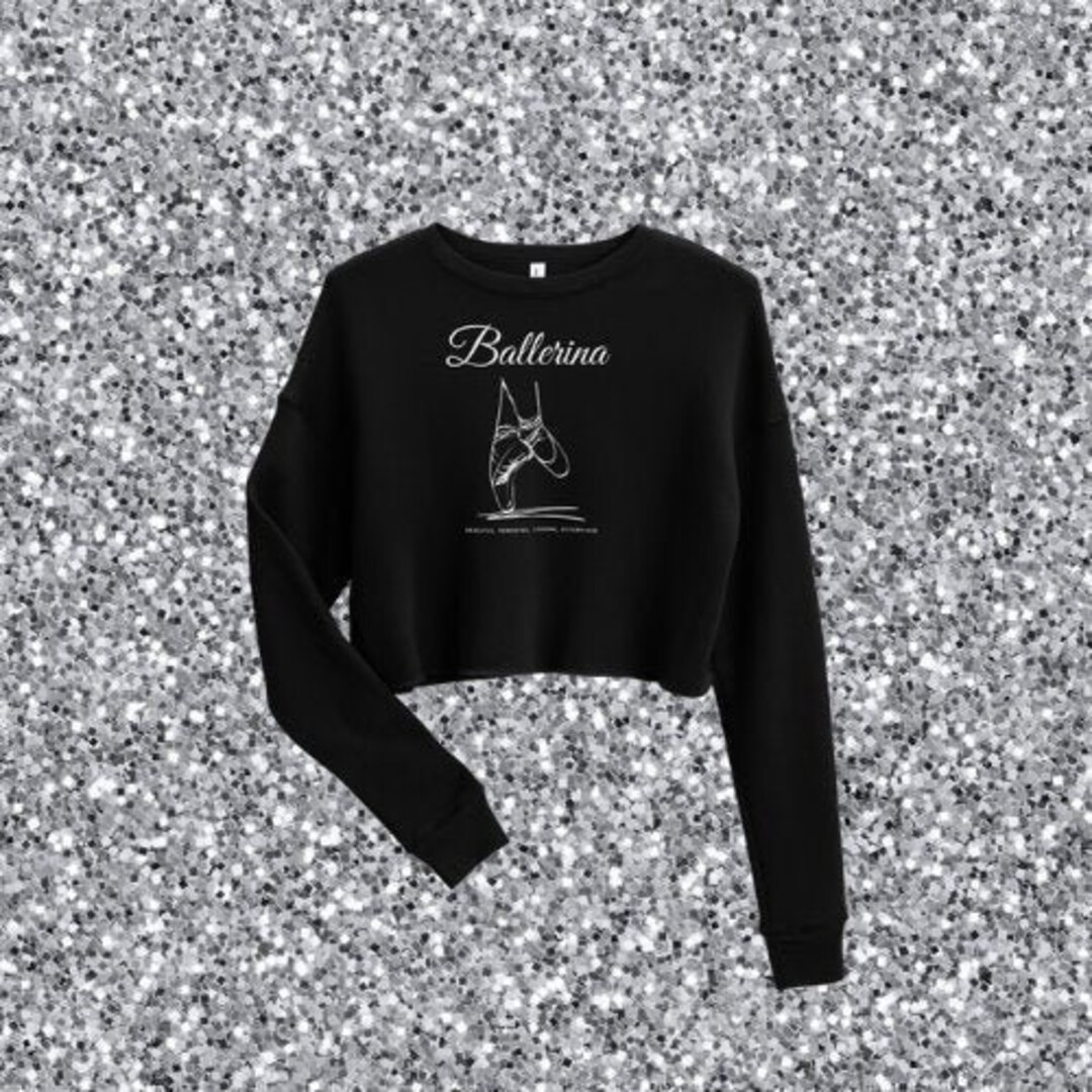 Custom Ballet Dancer Crop Top Sweatshirt, Ballet Slippers Graphic ...