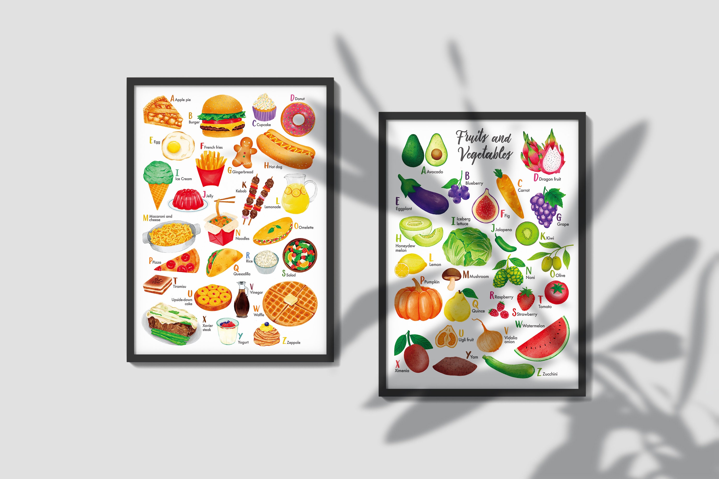 Fruit Food Watercolor English Alphabet Poster/ Download - Etsy