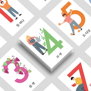 DIGITAL Only/hangeul Hangul Korean Number Numbers Flashcards ...