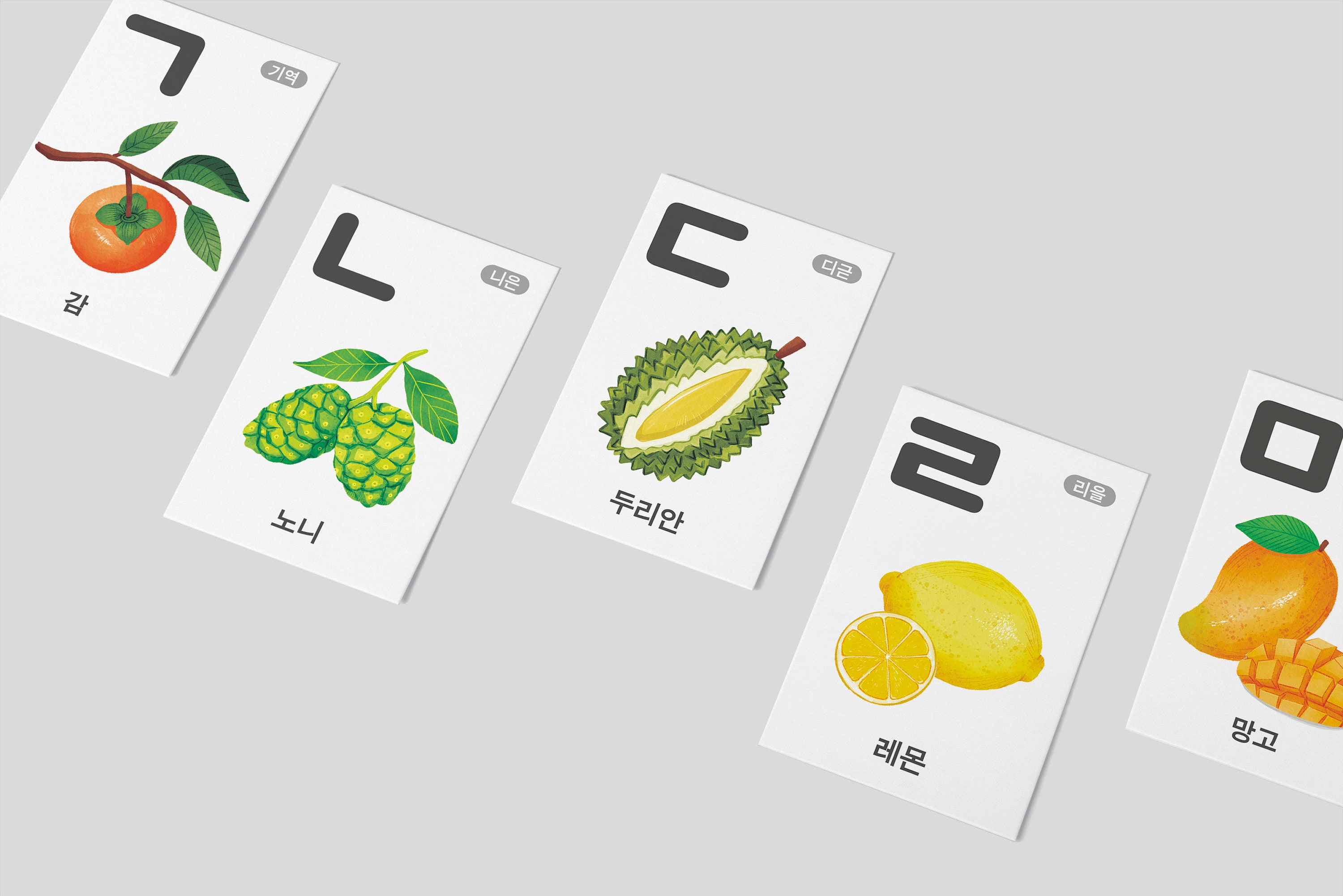 Korean Alphabet Flashcards: Fruits Hangeul Learning (digital Download ...