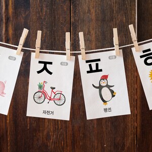 Cute Hangeul Hangul Korean Animal Alphabet Flashcards/digital ...