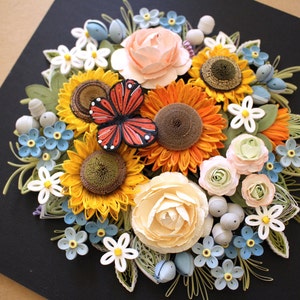 Original 3D Paper Quilling Artwork - Botanical Shadow Box Wall Art ...