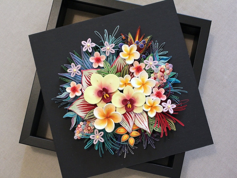 Original 3D Paper Quilling Home Decor Picture Tropical Wall - Etsy