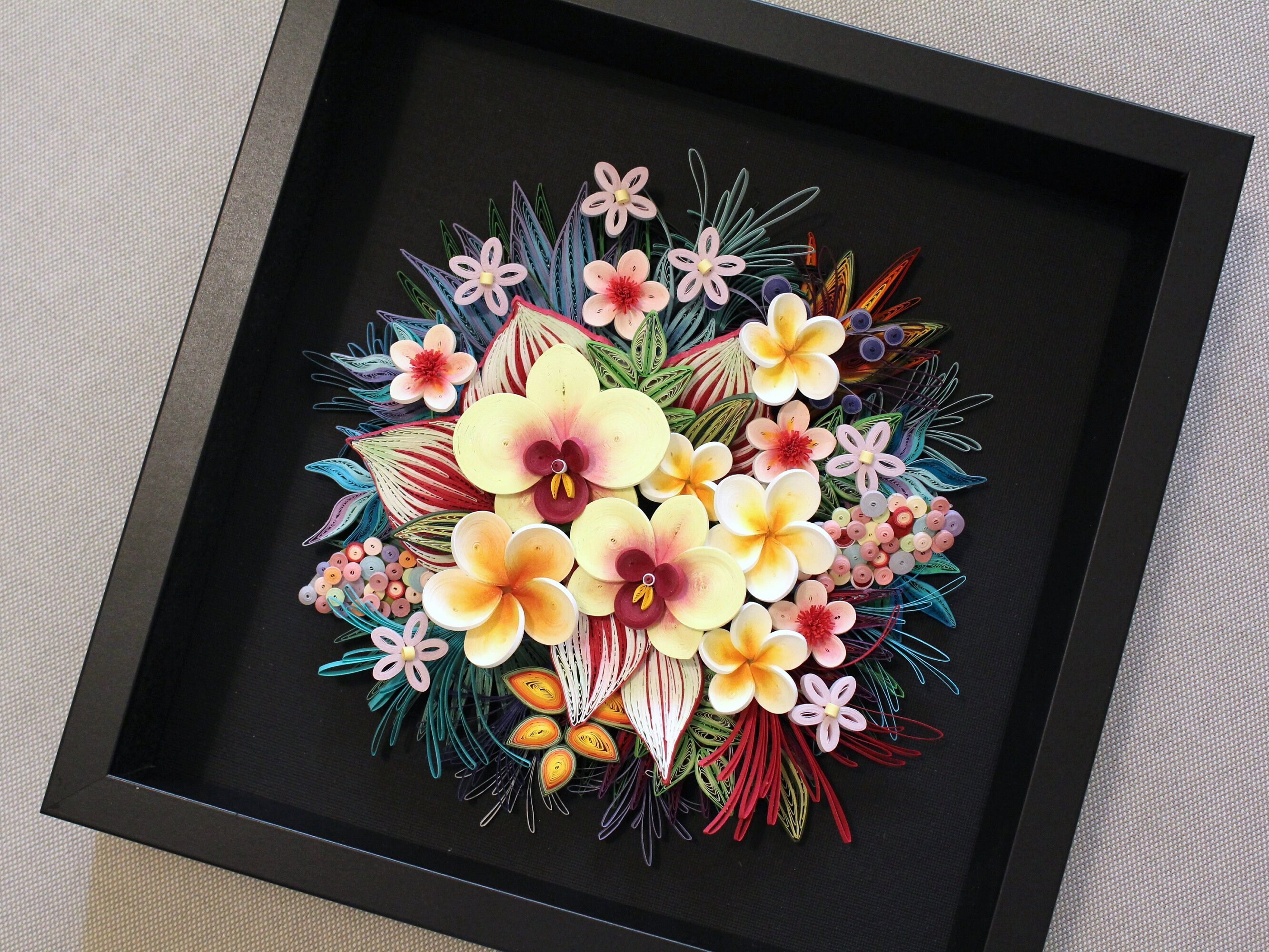 Original 3D Paper Quilling Home Decor Picture Tropical Wall - Etsy