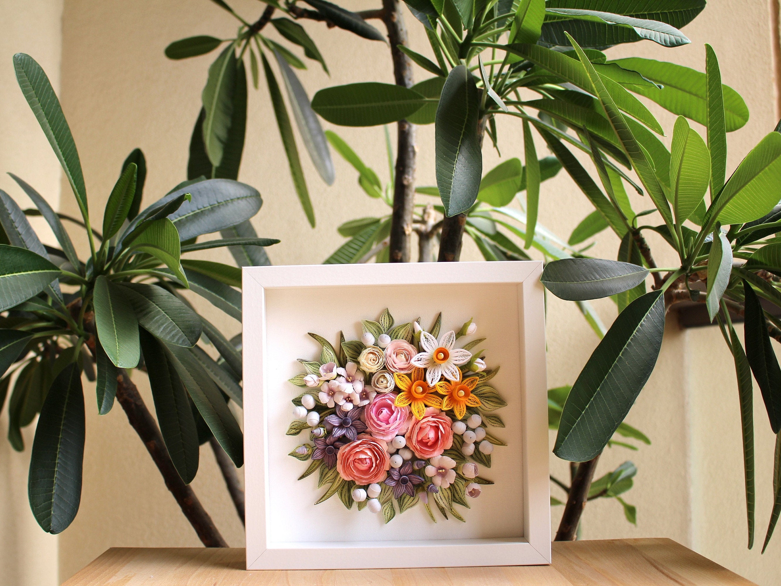 Paper Quilling Wall Decor Picture Paper Peonies Daffodil - Etsy Canada