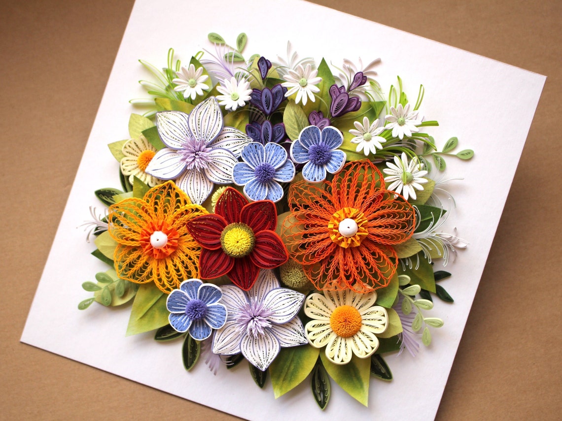 Original 3D Paper Quilling Art, Botanical Wall Decor, Handcrafted ...