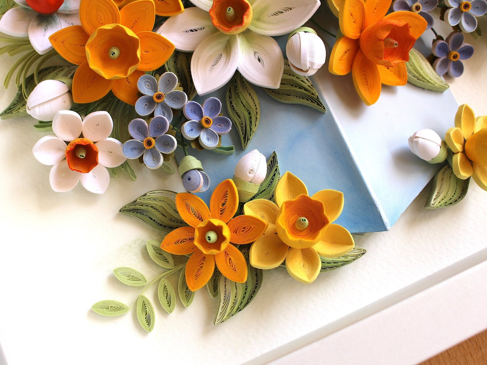 3D Paper Quilling Daffodils Forget Me Not Flowers Wall Art - Etsy Ireland