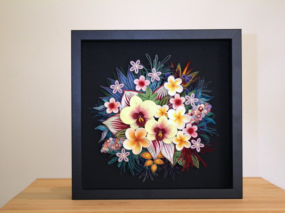 Original 3D Paper Quilling Home Decor Picture Tropical Wall - Etsy