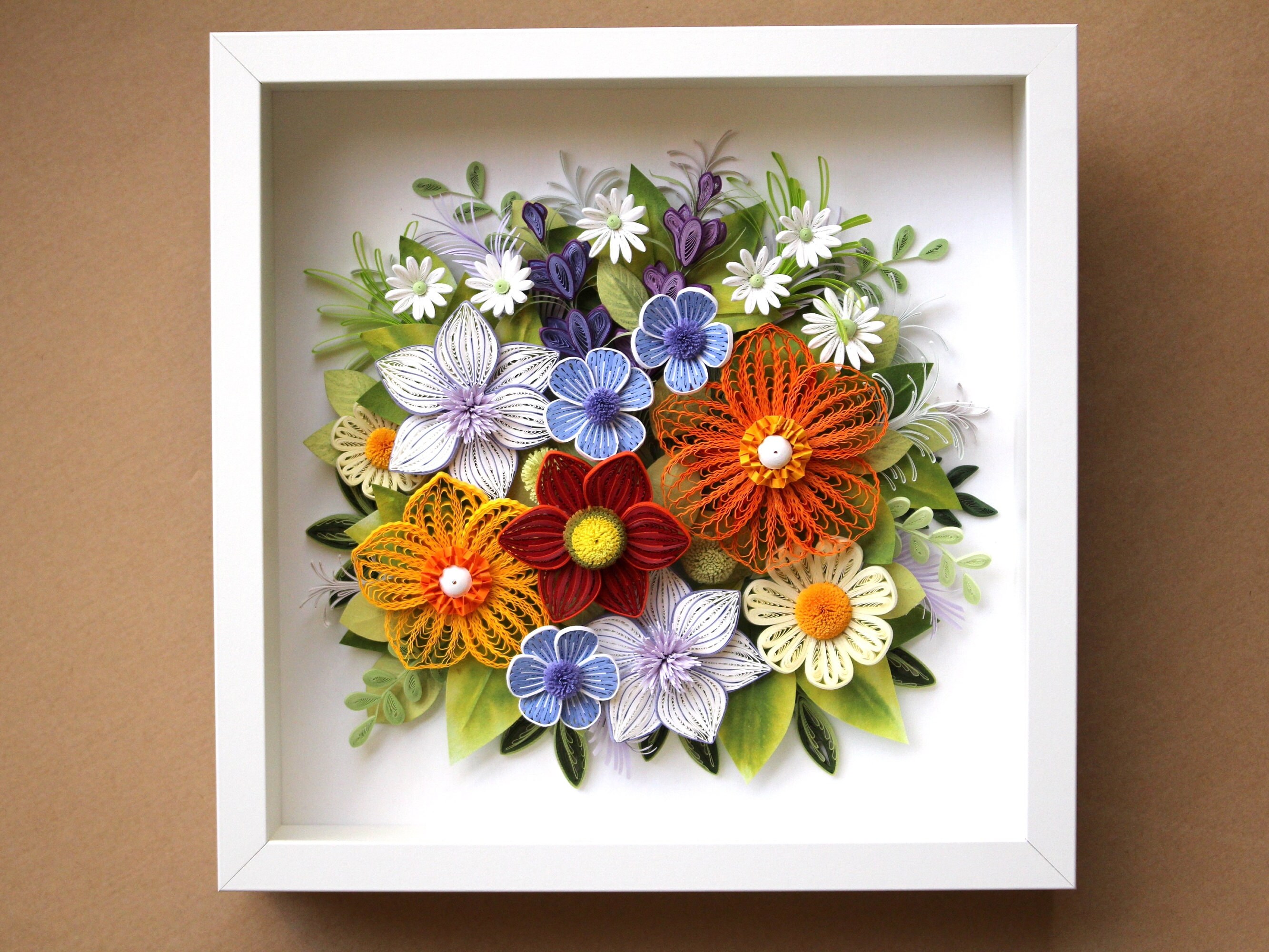 Original 3D Paper Quilling Art, Botanical Wall Decor, Handcrafted ...