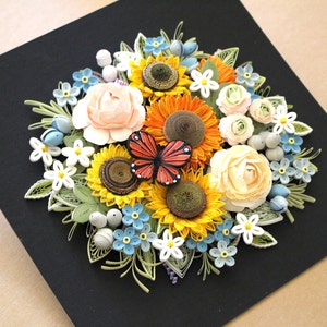 Original 3D Paper Quilling Artwork - Botanical Shadow Box Wall Art ...