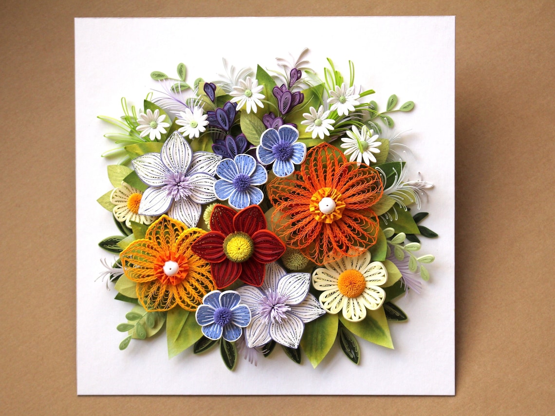 Original 3D Paper Quilling Art, Botanical Wall Decor, Handcrafted ...