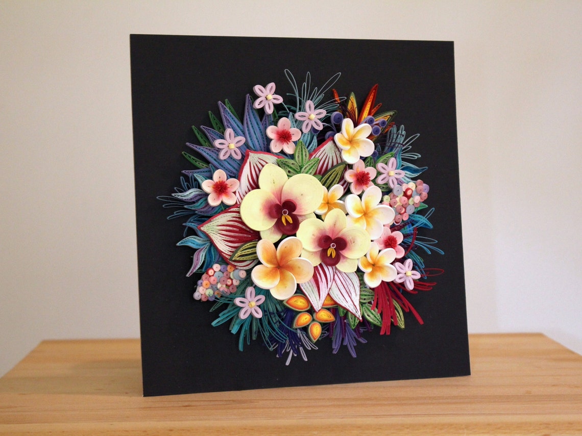 Original 3D Paper Quilling Home Decor Picture Tropical Wall - Etsy