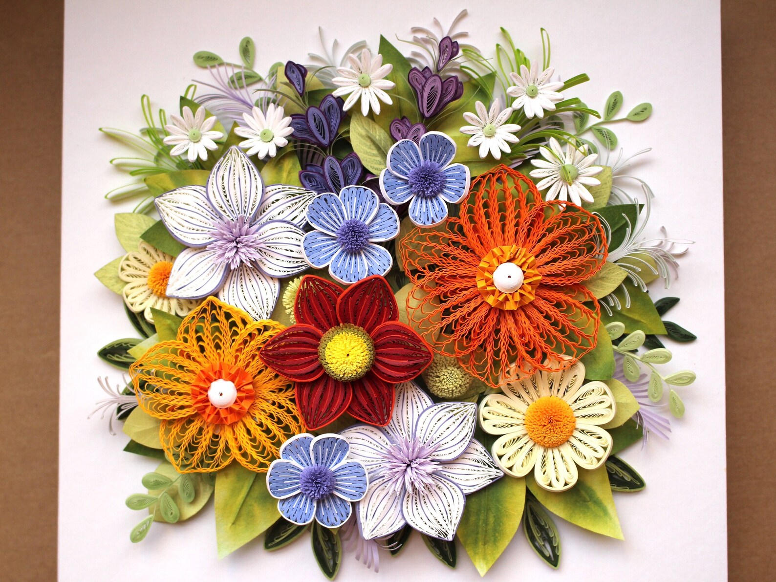 Original 3D Paper Quilling Art, Botanical Wall Decor, Handcrafted ...