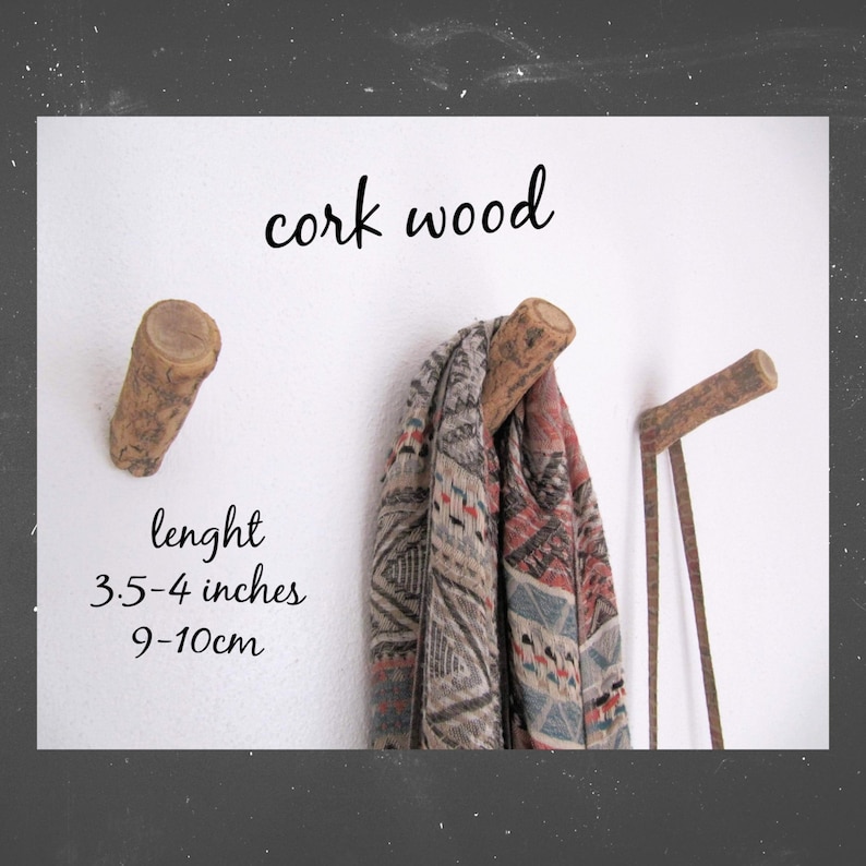 Wooden Wall Hook Cork Wood Rustic Branch Hooks Wooden Hook - Etsy