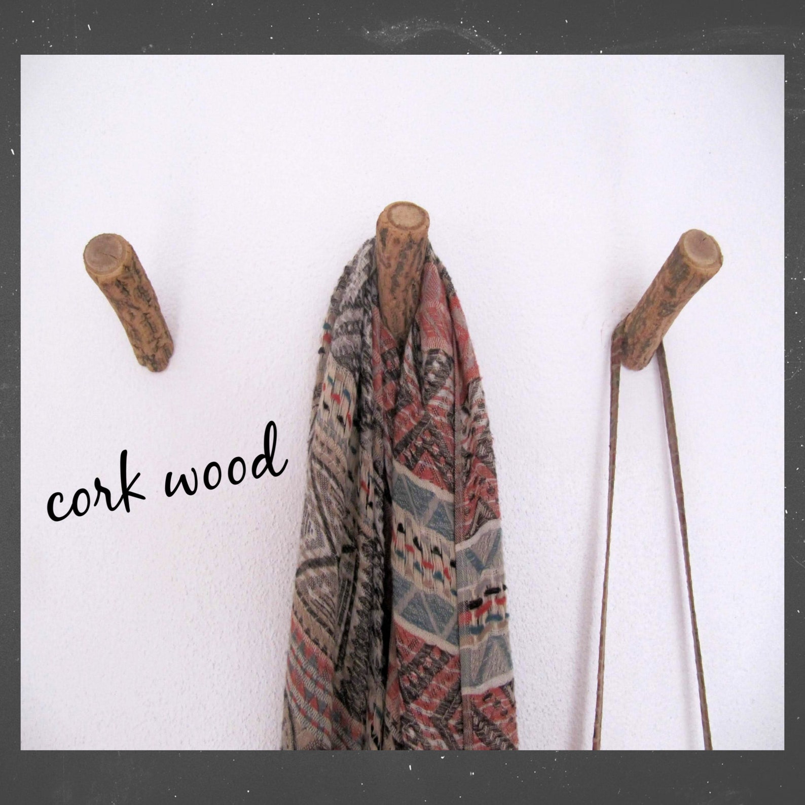 Wooden Wall Hook Cork Wood Rustic Branch Hooks Wooden Hook - Etsy