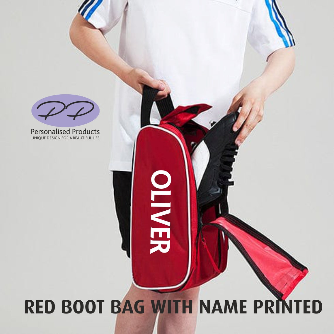 Personalised Football Boot Bag, Sport Shoe Bag With Initials or Name ...