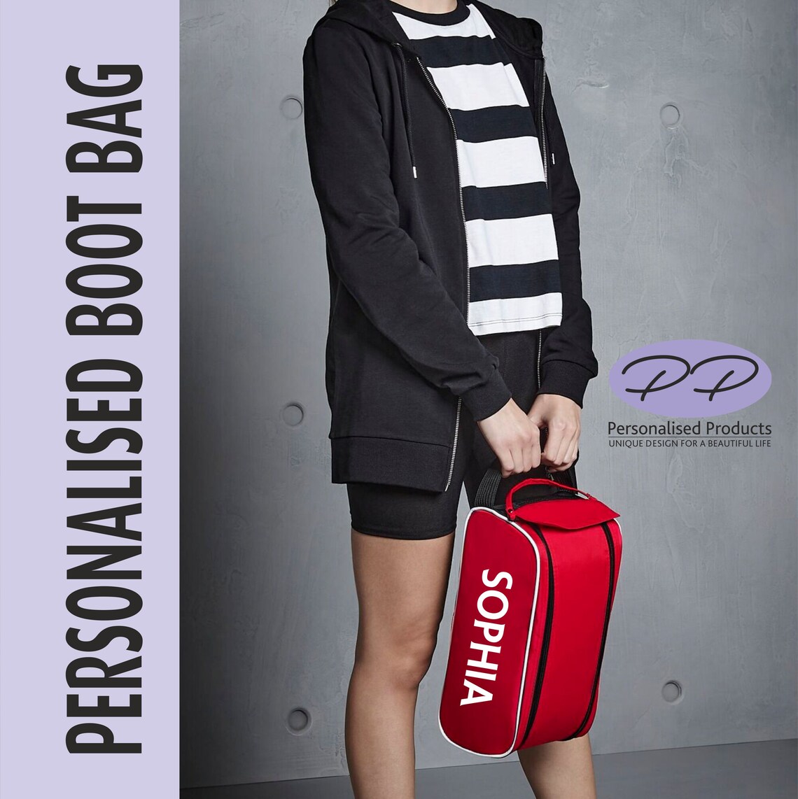 Personalised Football Boot Bag, Sport Shoe Bag With Initials or Name ...