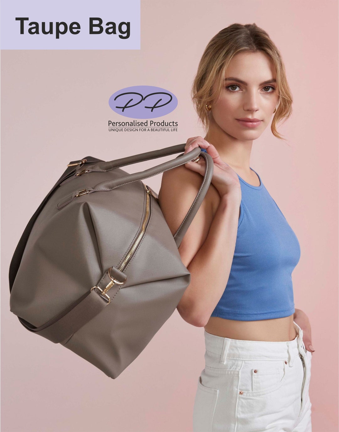 Personalised Bag With Initials, Weekender Holdall Initials, Faux ...