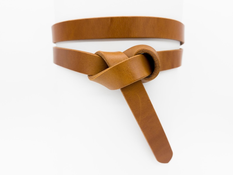 Tan Leather Wrap Belt: Full Grain Boho Tie Dress Belt - Etsy