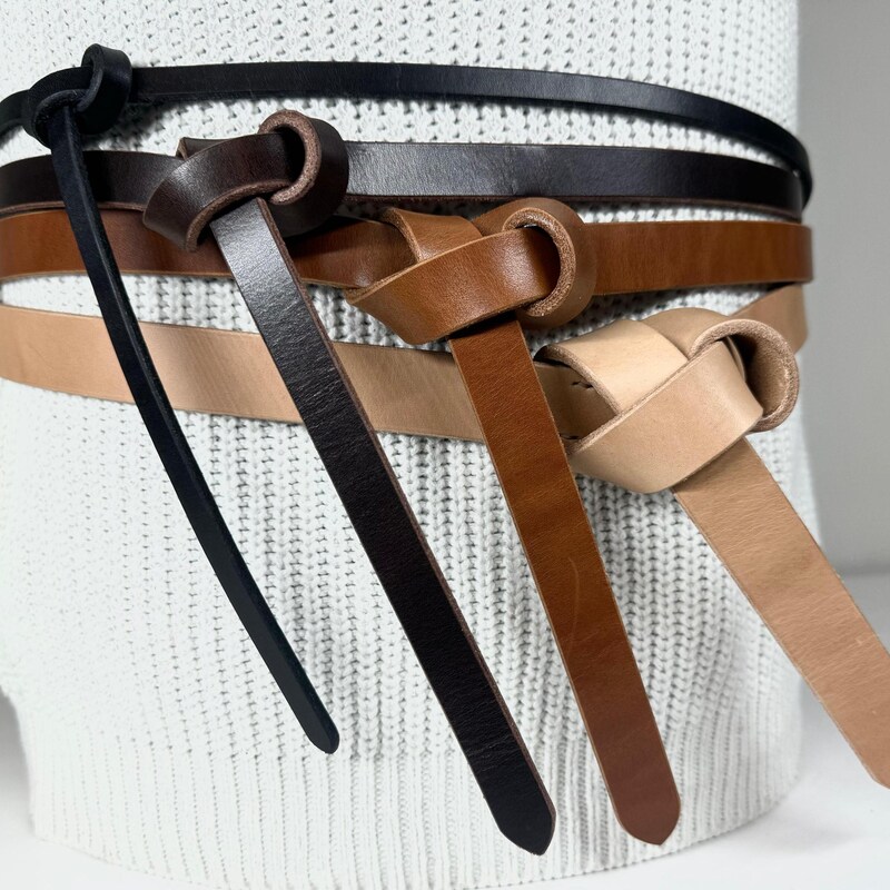 Leather Tie Belt - Etsy