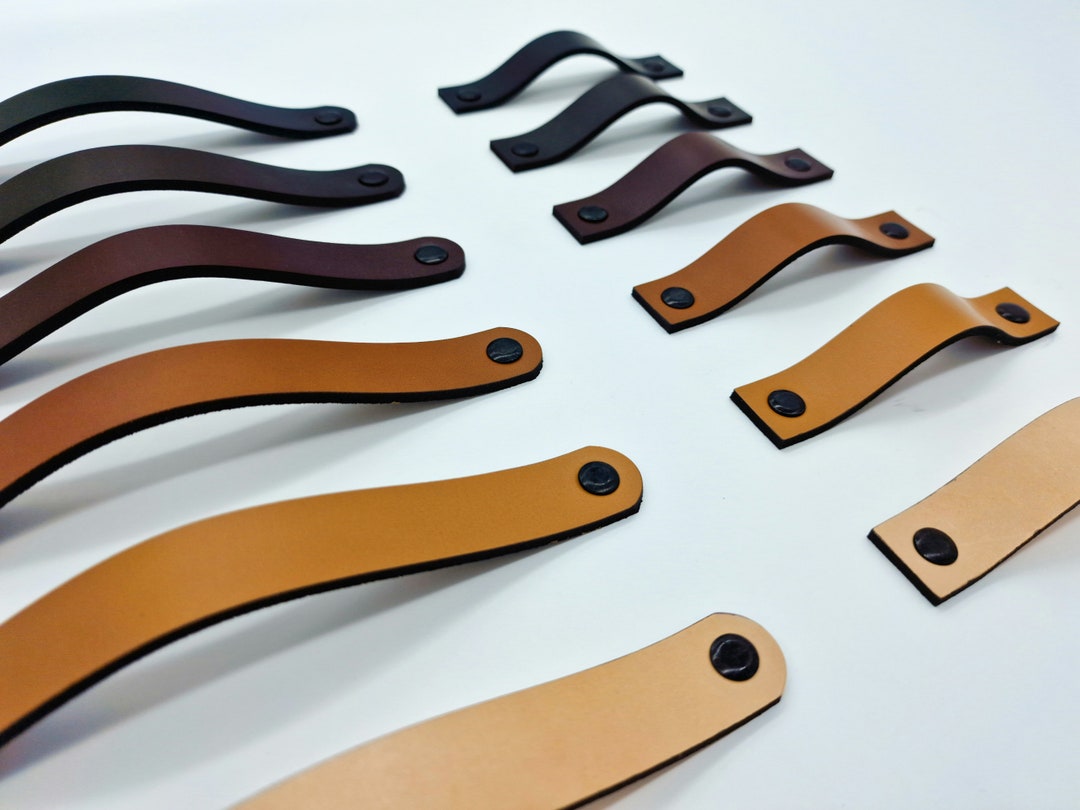 Leather Drawer Pulls | Leather Drawer Handles | Kitchen Cabinet Handles | Leather Cabinet Pulls ...
