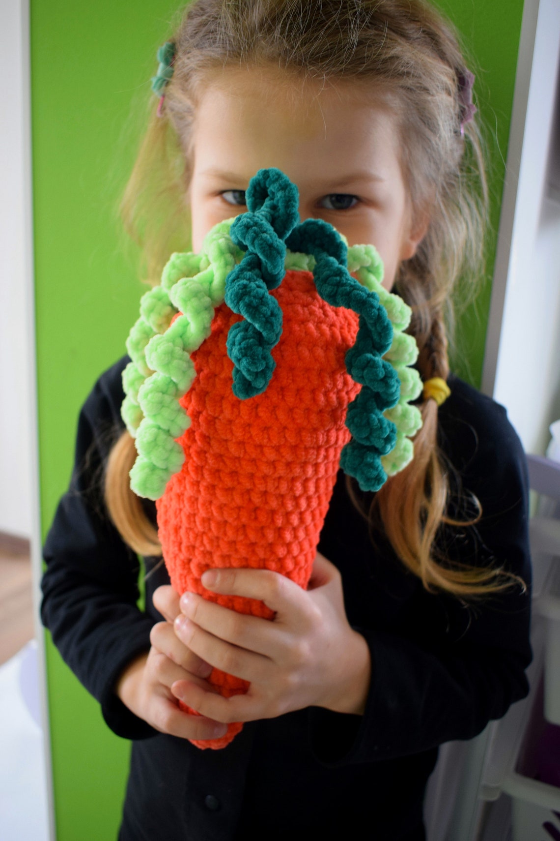 Crochet carrot toy for pretend play/Large plush carrot play | Etsy