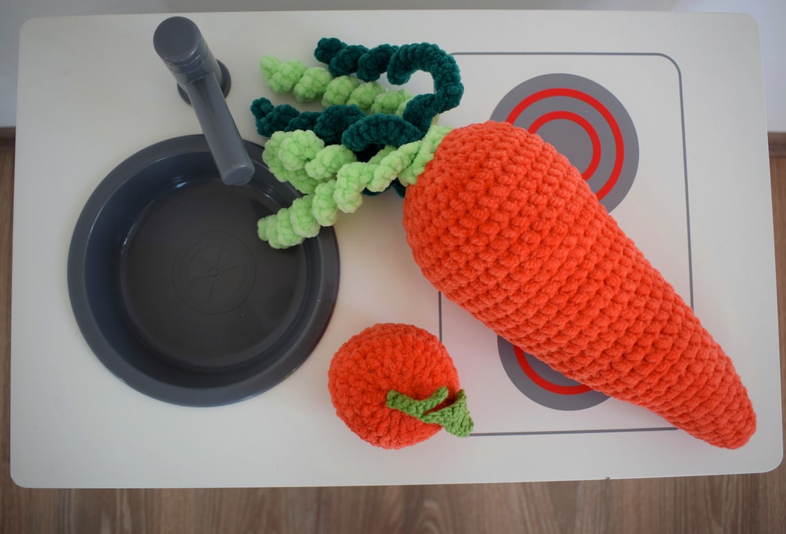Crochet Carrot Toy for Pretend Play/large Plush Carrot Play - Etsy