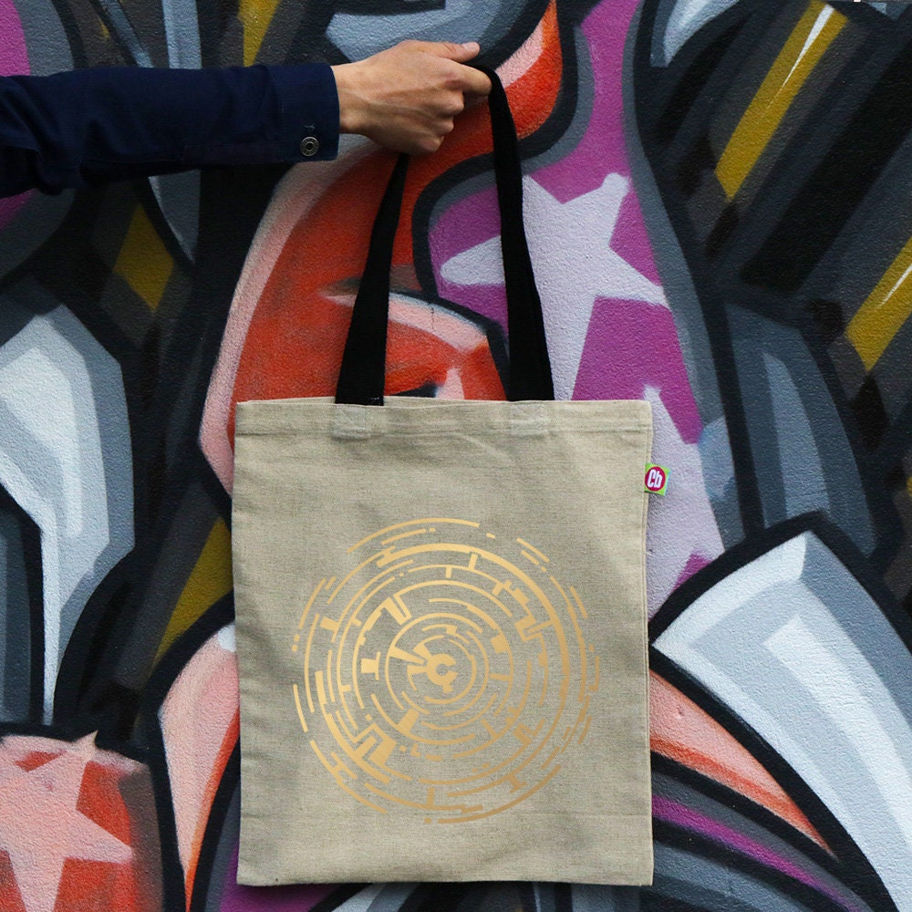 Geometric Maze Print Cotton Tote Bag - Etsy
